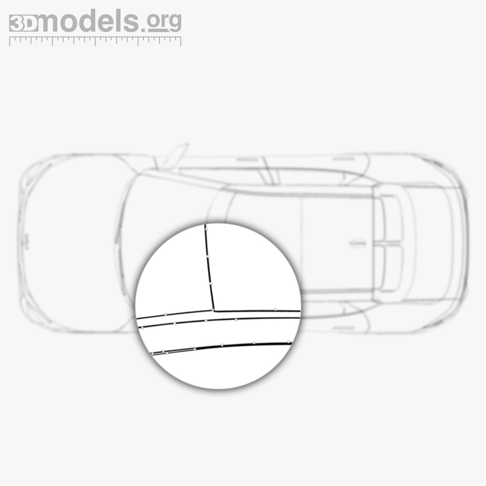 Kia EV6 GT 2025 Vector Blueprint - 3DModels.org