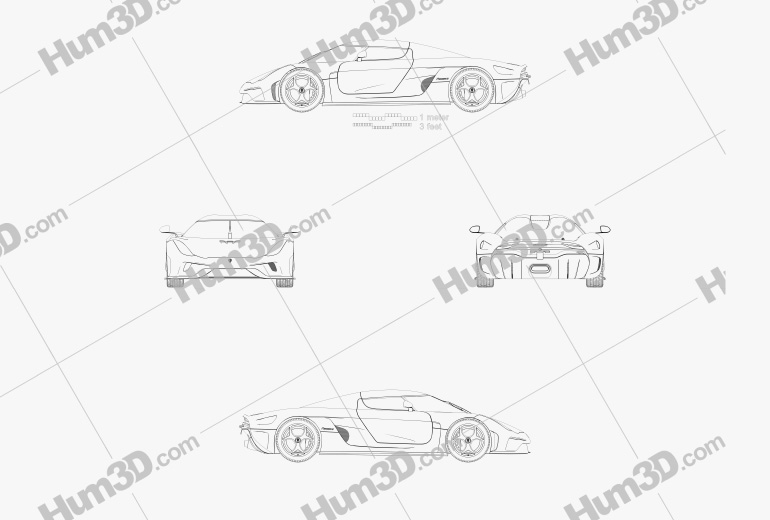 Koenigsegg Regera 2018 Чертеж - 3DModels.org