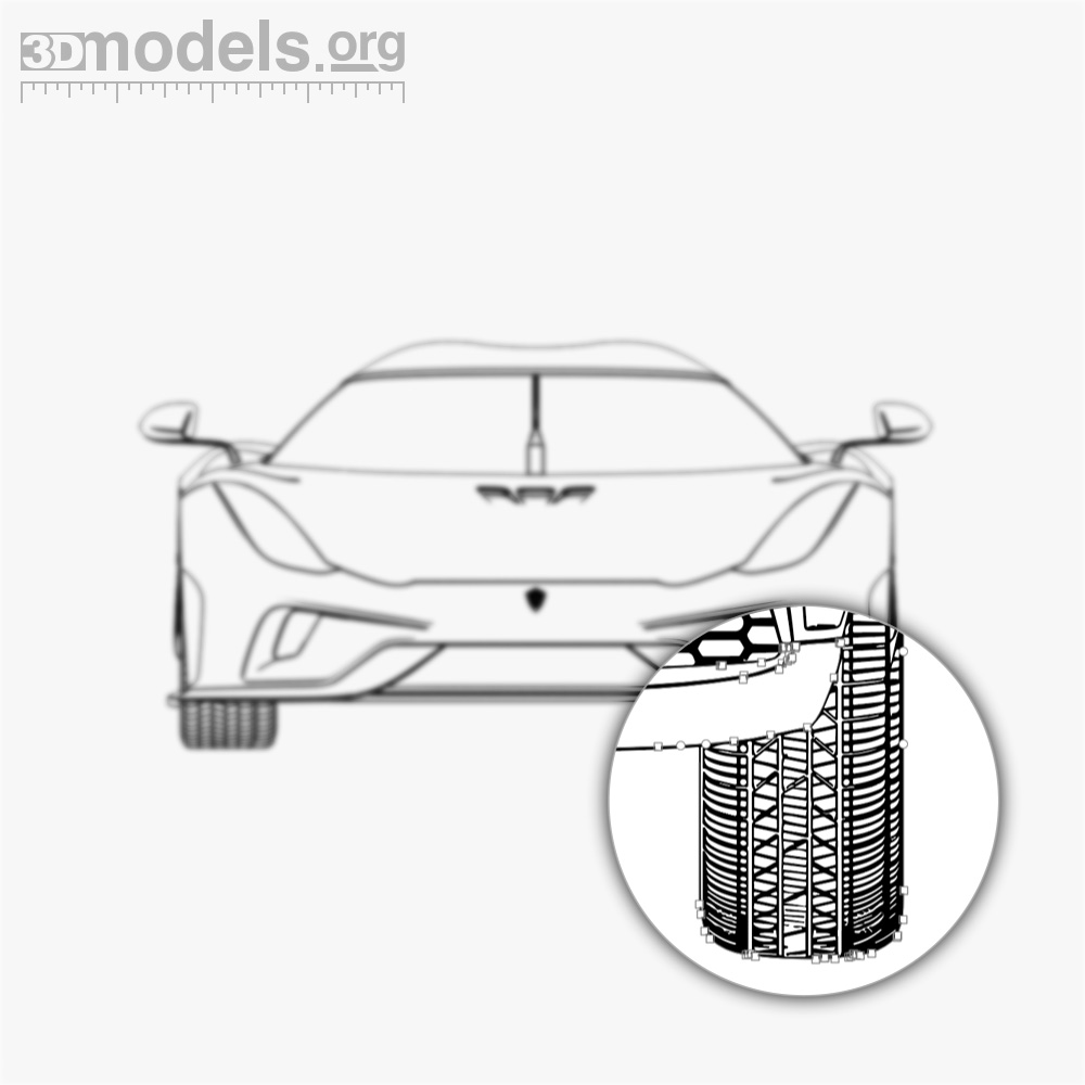 Koenigsegg Regera 2018 Vector Blueprint - 3DModels.org