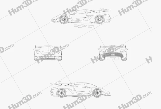 Koenigsegg blueprints Download in PNG - 3DModels.org