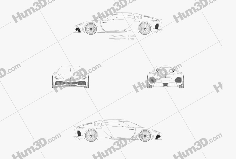 Koenigsegg Gemera 2022 Чертеж - 3DModels.org