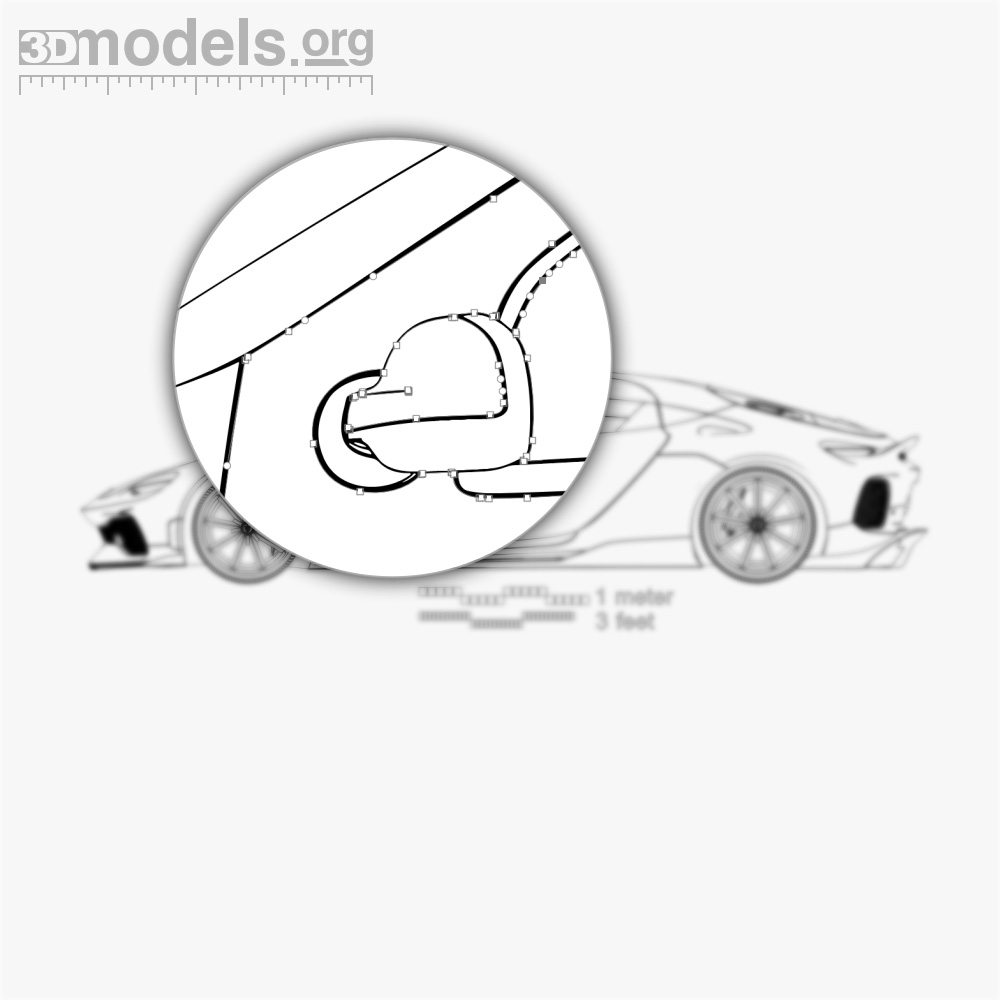 Koenigsegg Gemera 2023 Vector Blueprint - 3DModels.org