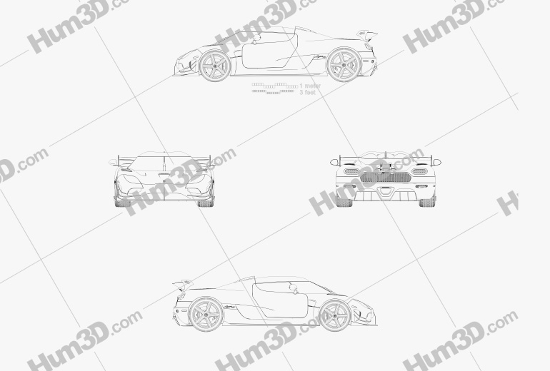 Koenigsegg Agera RS1 US-spec 2020 Blueprint - 3DModels.org