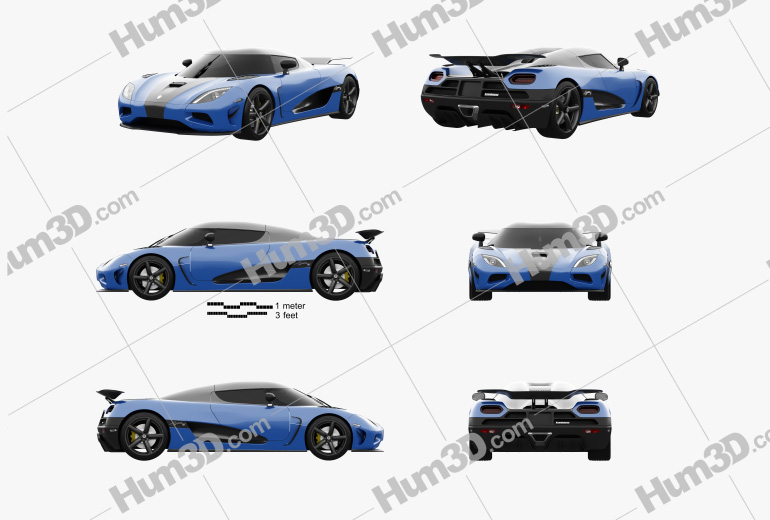 Koenigsegg Agera S HH 2013 Blueprint Template - 3DModels.org