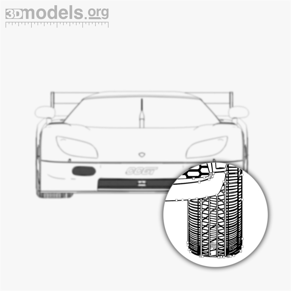 Koenigsegg CCGT 2010 Vector Blueprint - 3DModels.org