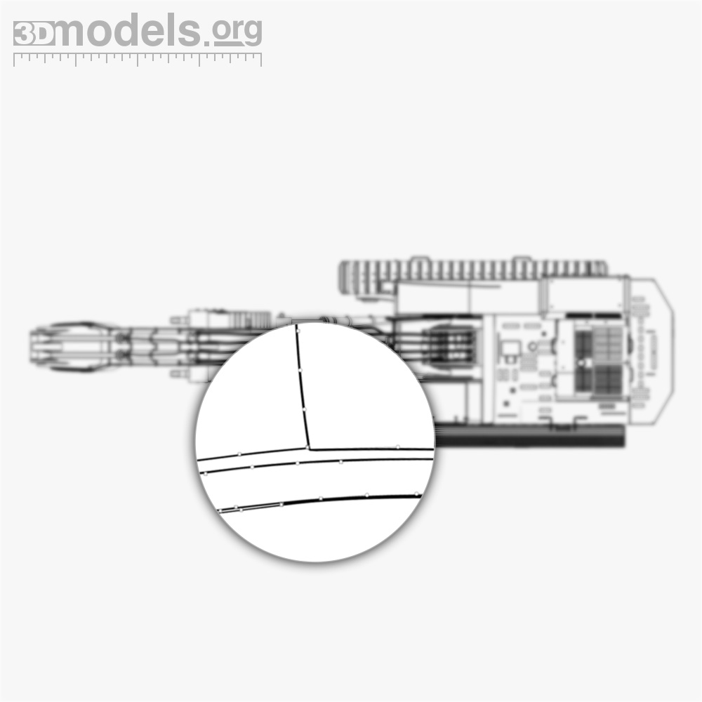 Komatsu PC850 Excavator 2015 Vector Blueprint - 3DModels.org