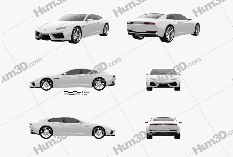 Lamborghini Estoque 2008 Blueprint Template - 3DModels.org