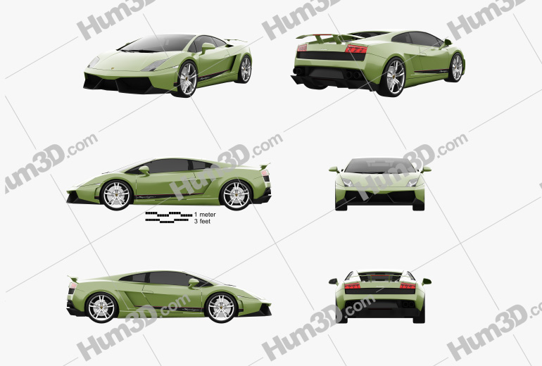 Lamborghini Gallardo LP570-4 Superleggera 2014 Blueprint Template ...