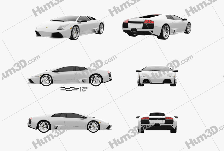 Lamborghini Murcielago LP640 2010 Blueprint Template - 3DModels.org