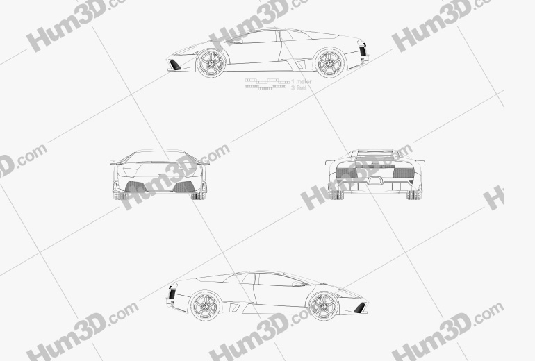 Lamborghini Murcielago LP640 2010 Blueprint - 3DModels.org