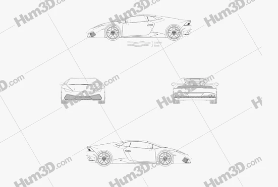 Lamborghini blueprints Download in PNG - 3DModels.org