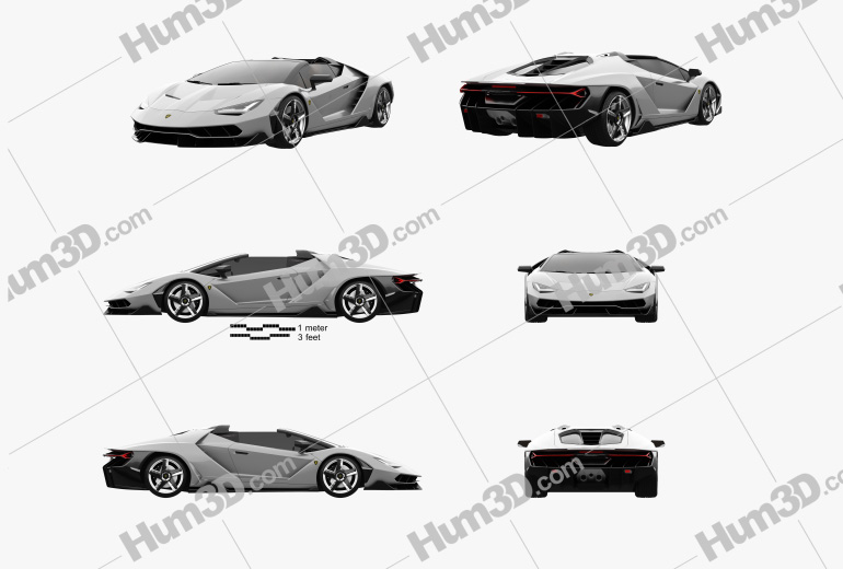 Lamborghini Centenario Roadster 2020 Blueprint Template - 3DModels.org