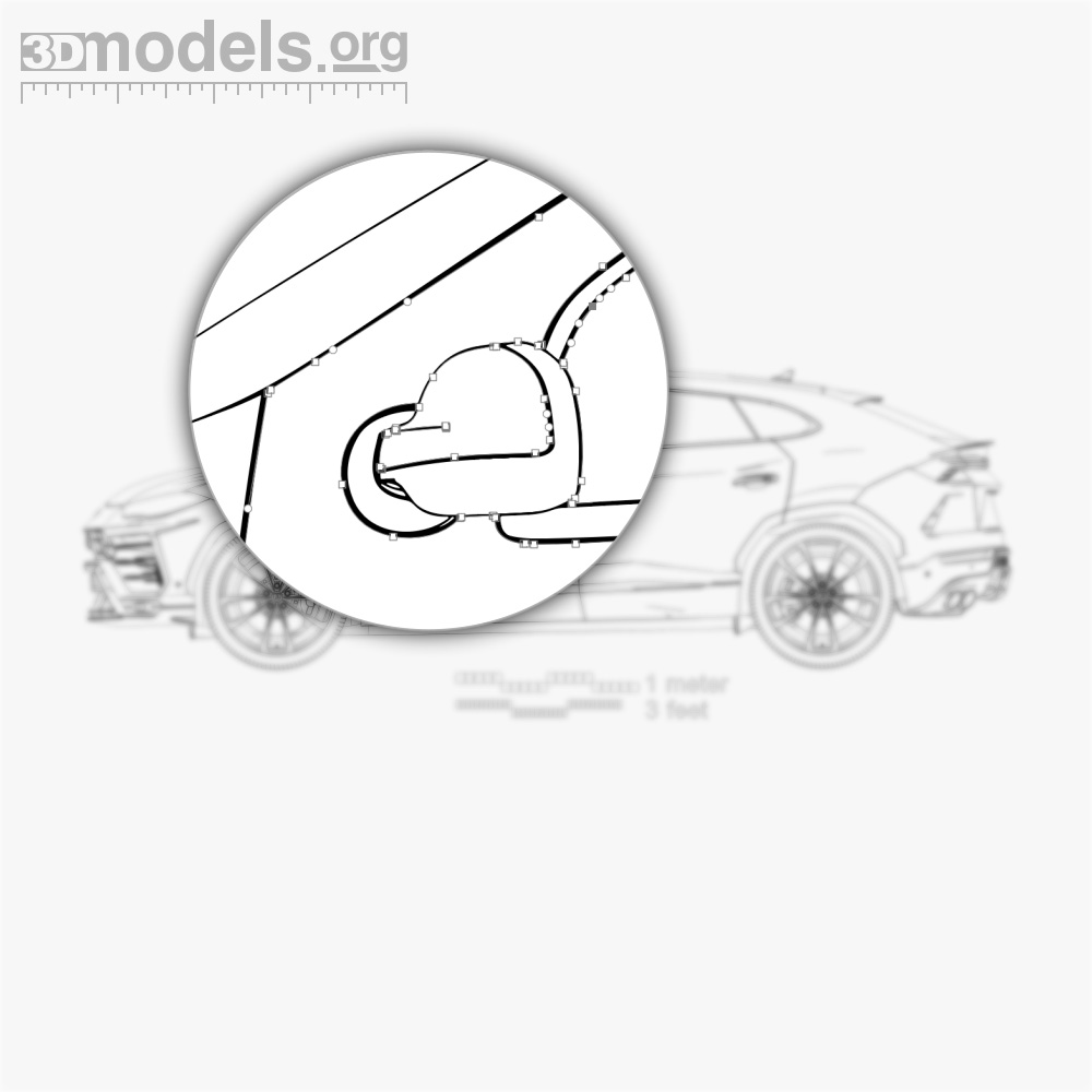 Lamborghini Urus 2020 Vector Blueprint - 3DModels.org
