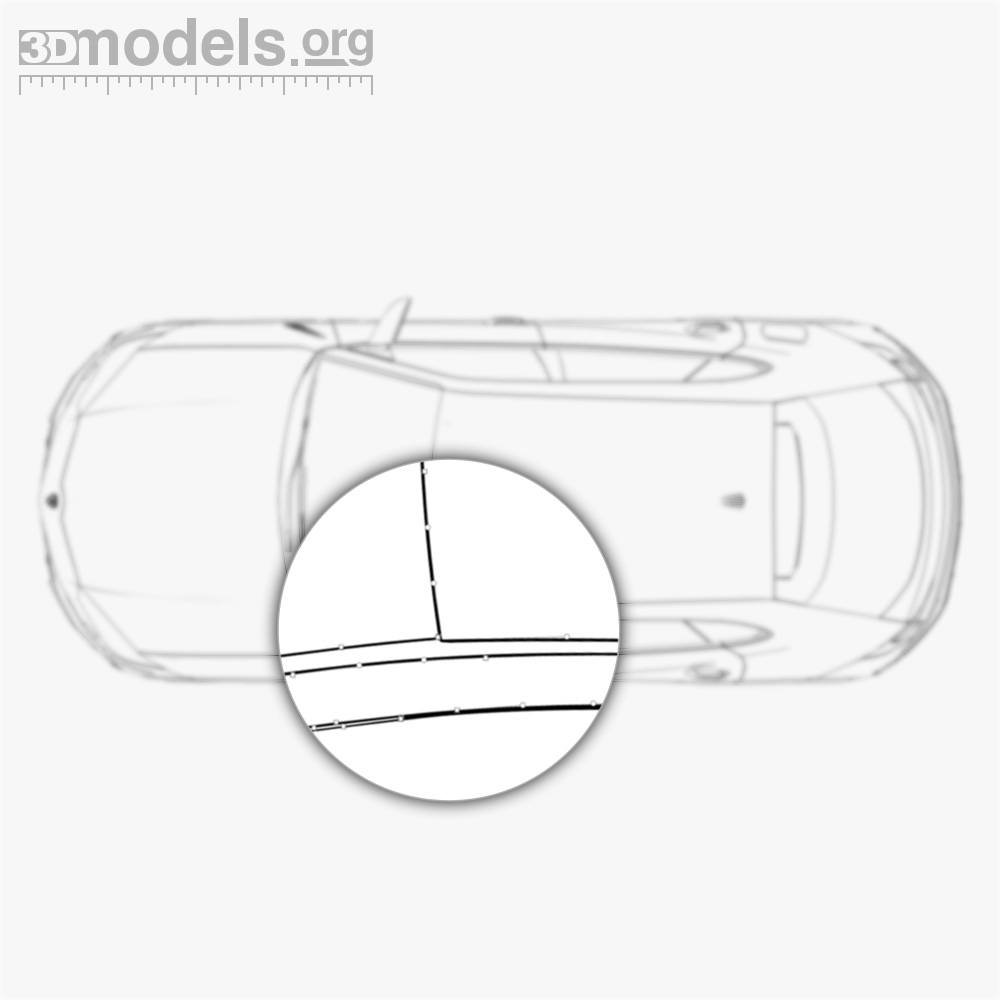 Lamborghini Urus 2020 Vector Blueprint - 3DModels.org