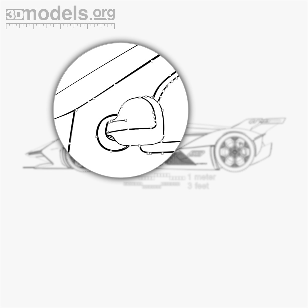 Lamborghini V12 Vision Gran Turismo 2021 Vector Blueprint - 3DModels.org