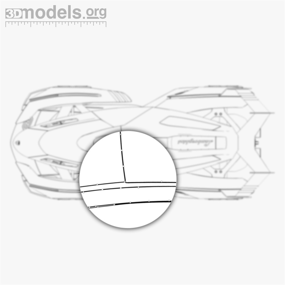 Lamborghini V12 Vision Gran Turismo 2021 Vector Blueprint - 3DModels.org