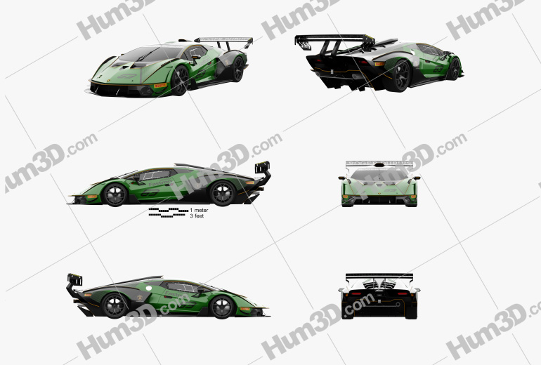 Lamborghini Essenza SCV12 2022 Blueprint Template - 3DModels.org