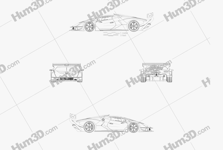 Lamborghini Essenza SCV12 2022 Чертеж - 3DModels.org