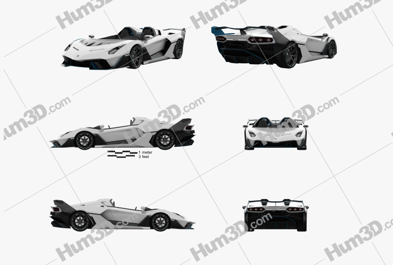 Lamborghini SC20 2021 Blueprint Template - 3DModels.org