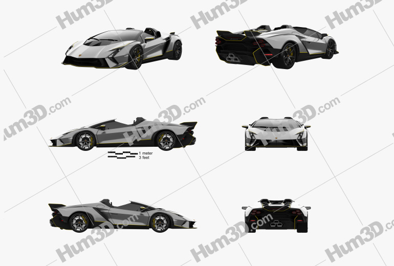 Lamborghini Autentica 2023 Blueprint Template - 3DModels.org
