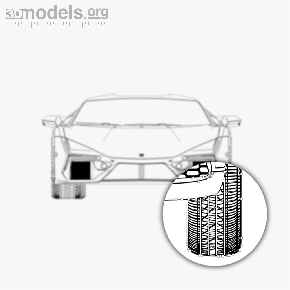 Lamborghini Revuelto 2025 Vector Blueprint - 3DModels.org