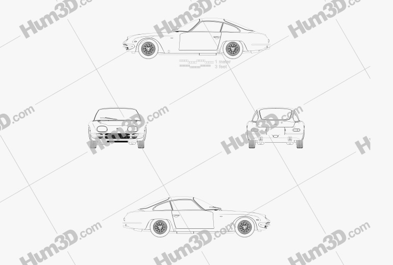 Lamborghini 350 GT 1966 Blueprint - 3DModels.org