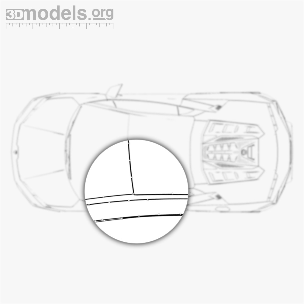Lamborghini Temerario 2025 Vector Blueprint - 3DModels.org