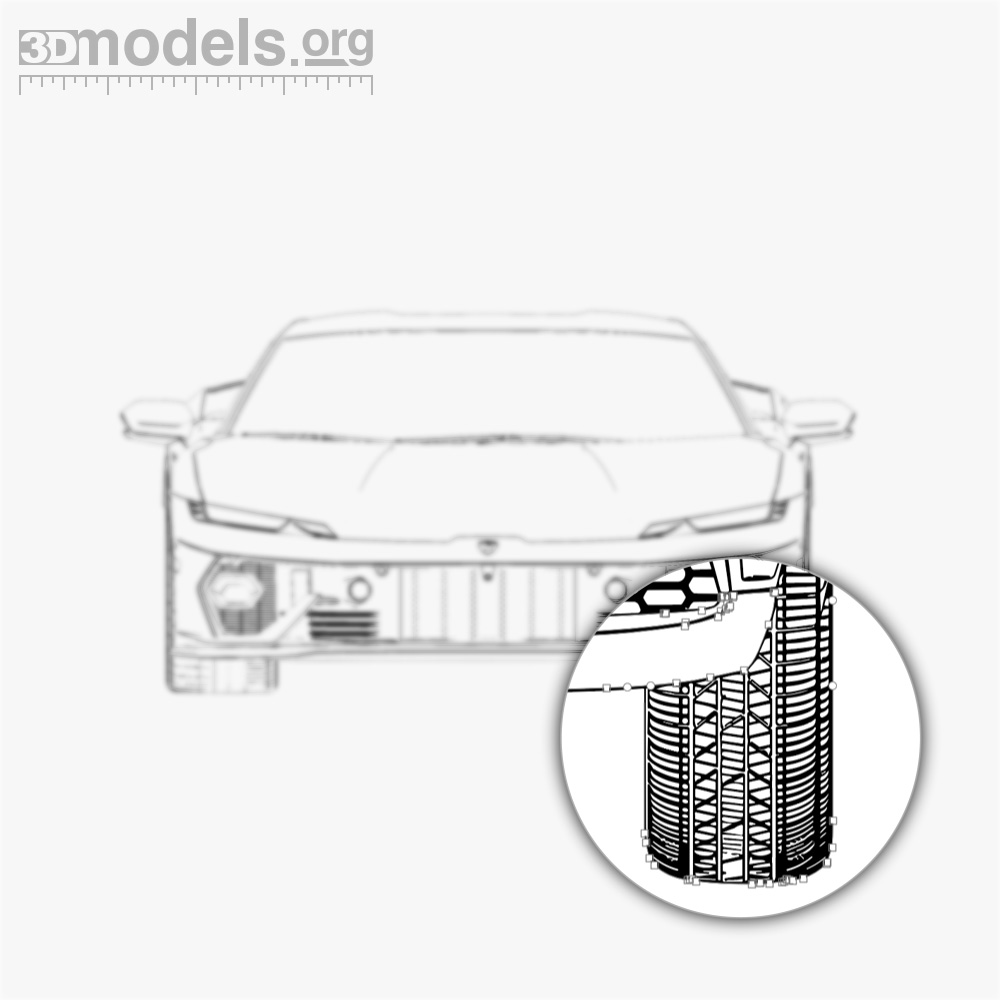 Lamborghini Temerario 2025 Vector Blueprint - 3DModels.org