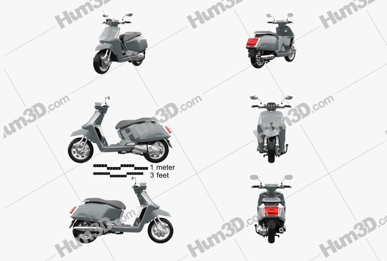 Lambretta X300 2023 Blueprint Template - 3DModels.org