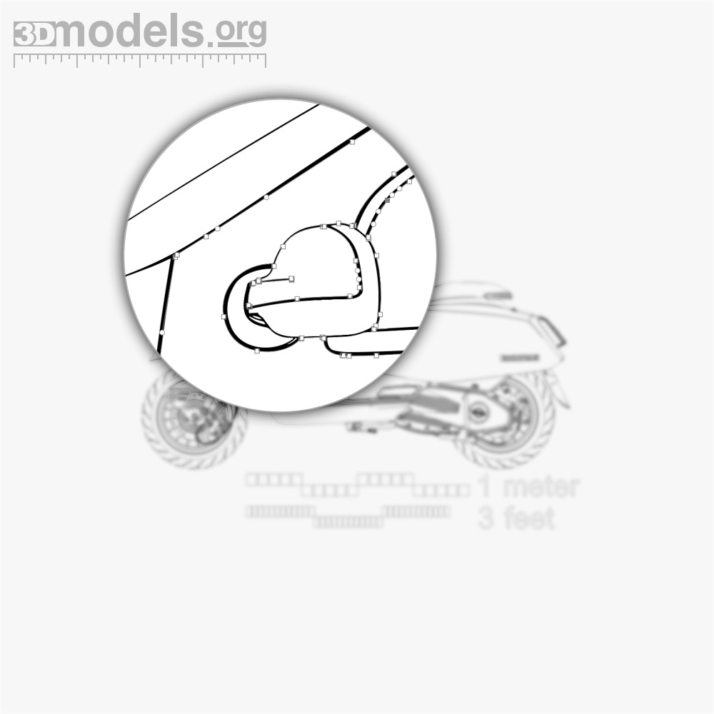 Lambretta X300 2025 Vector Blueprint - 3DModels.org