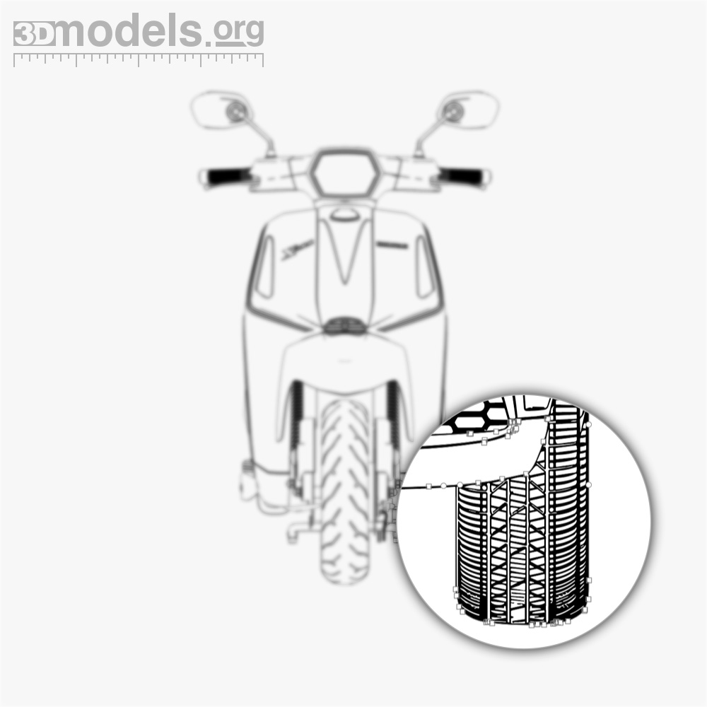 Lambretta X300 2025 Vector Blueprint - 3DModels.org