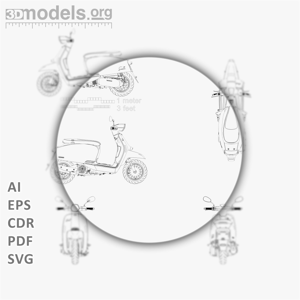 Lambretta V50 Special 2025 Vector Blueprint - 3DModels.org