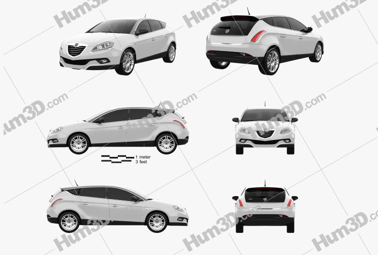 兰驰亚 德尔塔 2015 蓝图模板 - 3DModels.org