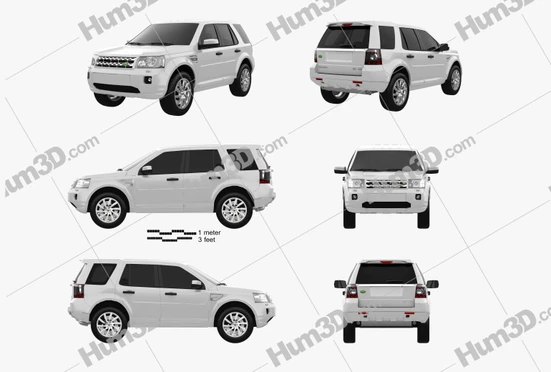 Land Rover blueprints Download in PNG - 3DModels.org