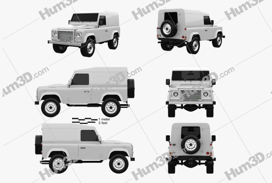 Land Rover Defender blueprints Download in PNG - 3DModels.org