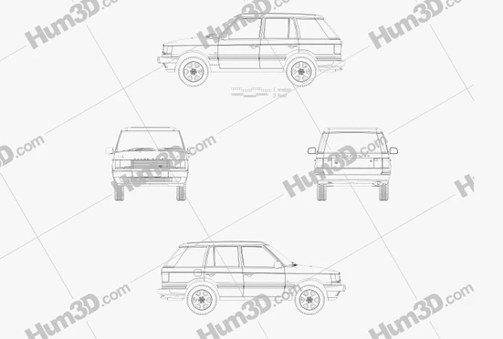 Land Rover blueprints Download in PNG - 3DModels.org