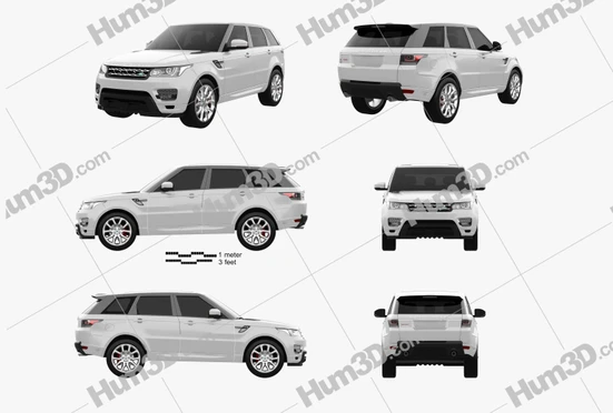 Land Rover blueprints Download in PNG - 3DModels.org