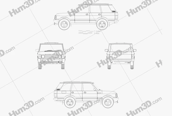 Land Rover blueprints Download in PNG - 3DModels.org