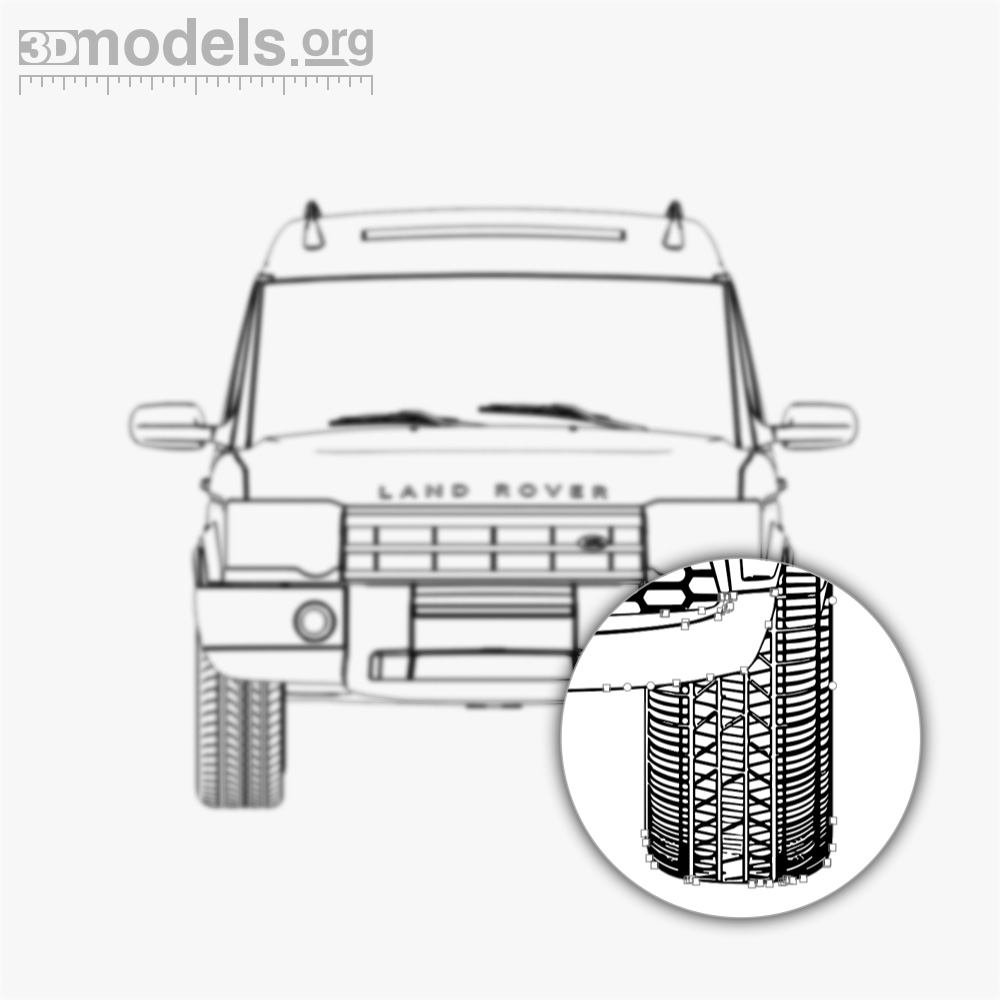 Land Rover Discovery 2004 Vector Blueprint - 3DModels.org