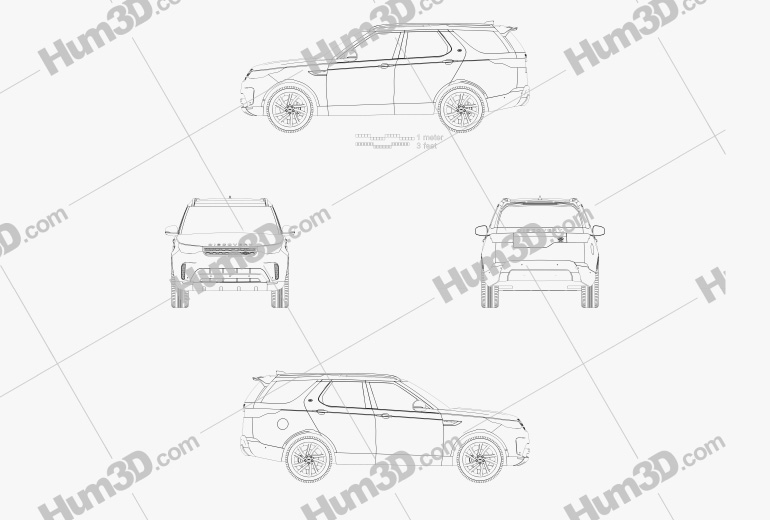 Land Rover Discovery HSE 2020 Blueprint - 3DModels.org