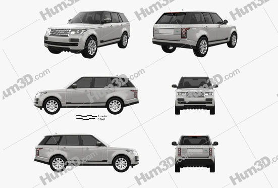 Land Rover blueprints Download in PNG - 3DModels.org