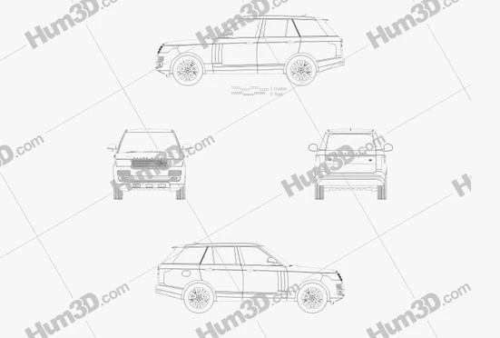 Land Rover blueprints Download in PNG - 3DModels.org