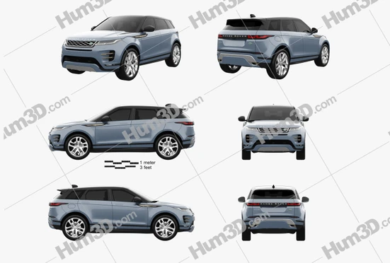 Land Rover blueprints Download in PNG - 3DModels.org