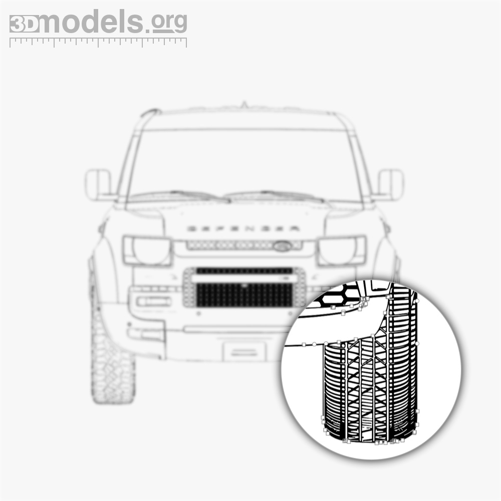 Land Rover Defender 110 OCTA Edition One 2025 Vector Blueprint ...