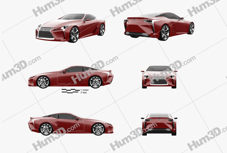 Lexus LF-LC 2015 Blueprint Template - 3DModels.org