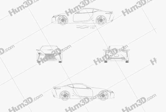 Lexus blueprints Download in PNG - 3DModels.org