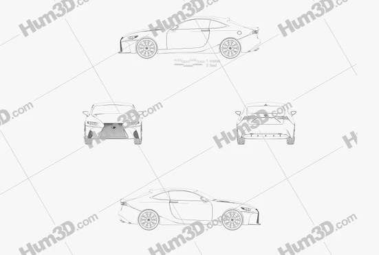 Lexus blueprints Download in PNG - 3DModels.org