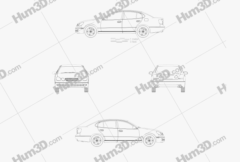 Lexus GS (S160) 2004 Blueprint - 3DModels.org