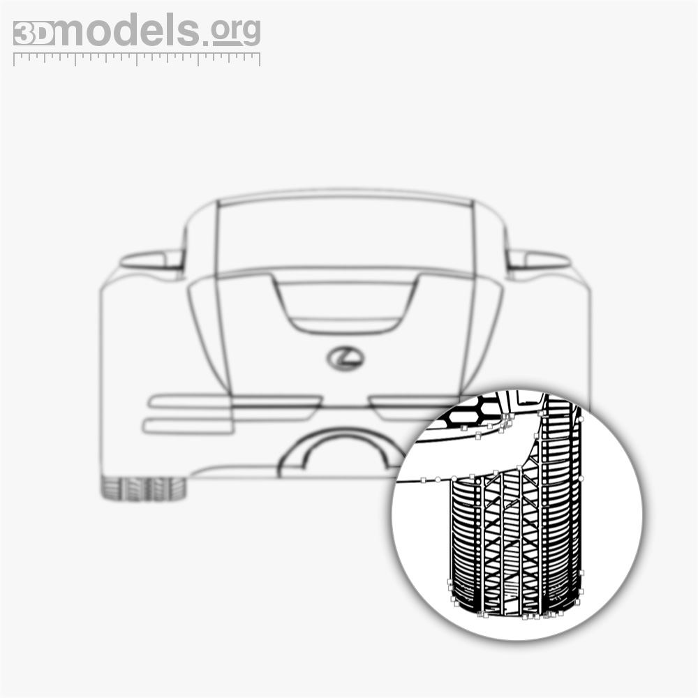 Lexus 2054 2002 Vector Blueprint - 3DModels.org