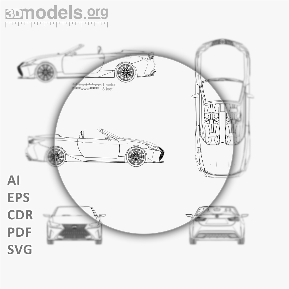 Lexus LF-C2 2017 Vector Blueprint - 3DModels.org